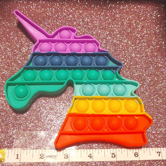 Toys | 4 Rainbow Unicorn Popper Pop Fidget Toy Pastel Colorful Fruit ...